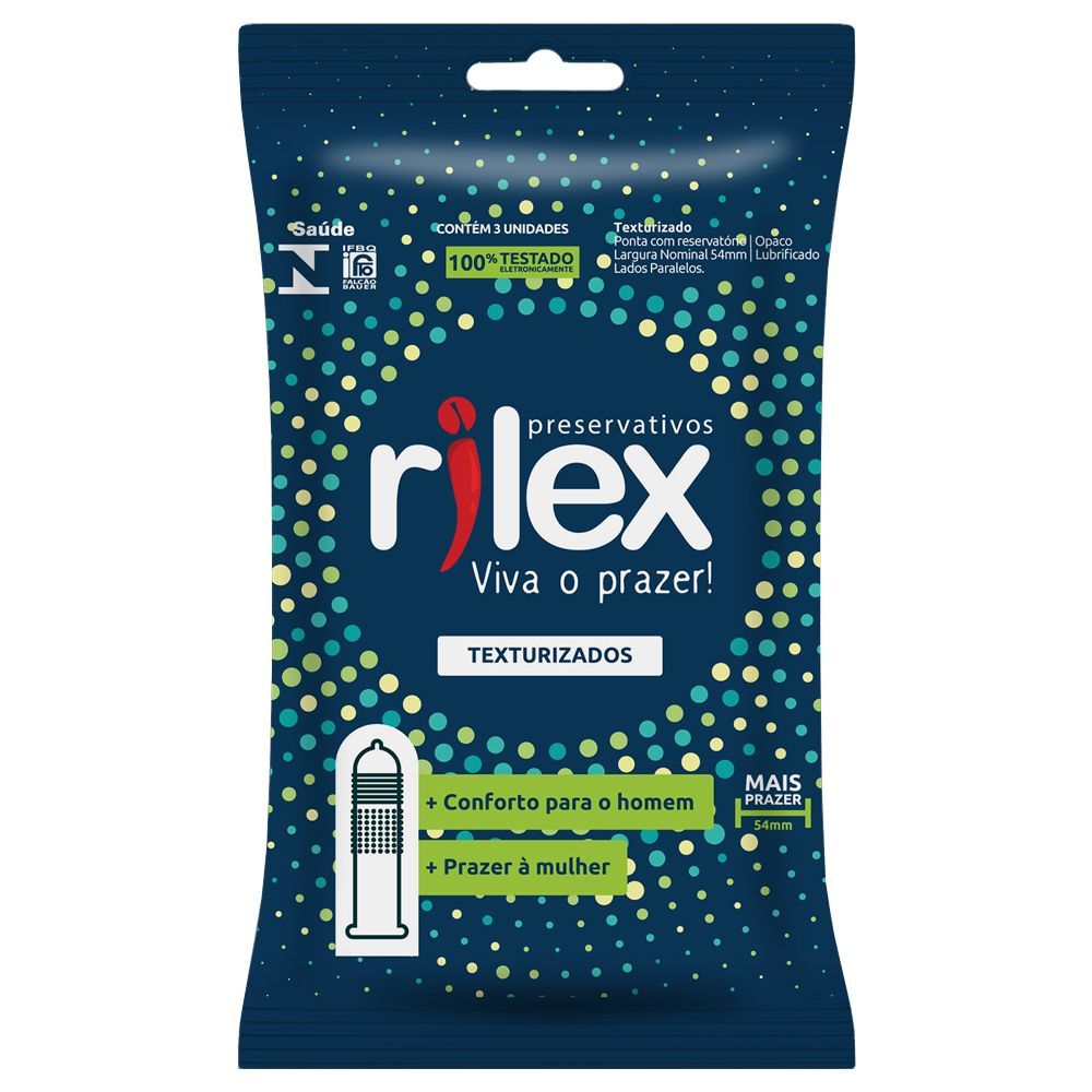 Liby Sex Shop Preservativo Camisinha Rilex Texturizada 54 Mm 3 Unidades Libysexshop